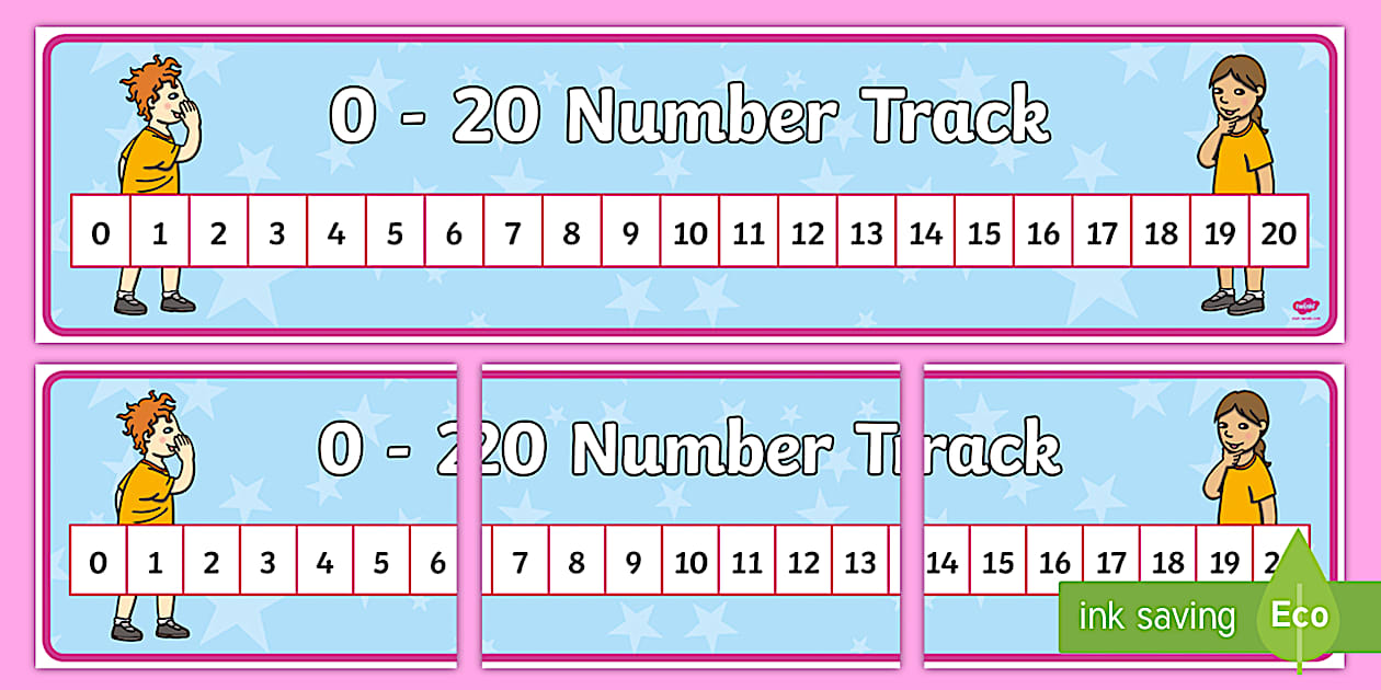 O to 20 Number Track Display Banner - Numbers 1-20 Number Track
