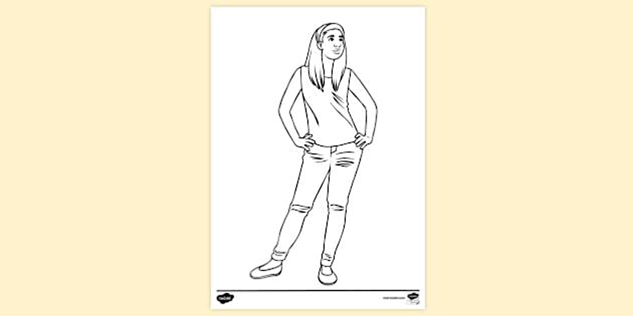 I Want to Do it Girl Hands on Hips - Colouring Sheet