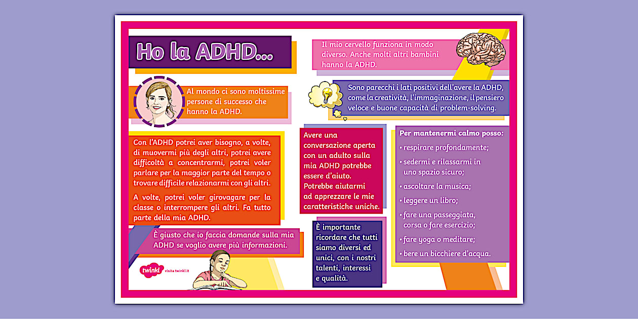 Supportare i bambini a comprendere la diagnosi ADHD - poster