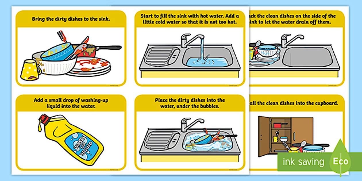 Washing Up Sequencing Cards (Teacher-Made) - Twinkl