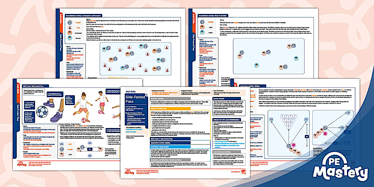 PE Mastery: S1 Ball Skills Kicking Lesson 3 - Side-foot Pass
