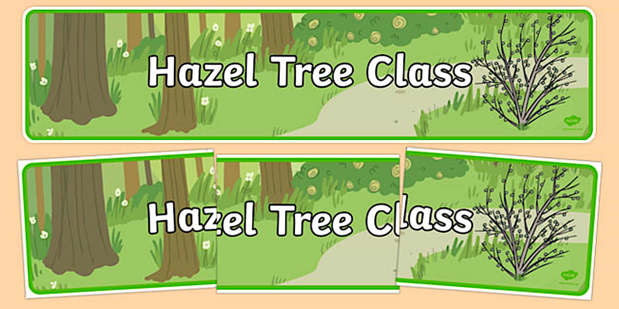 Cursive Hazel Tree Themed Classroom Display Banner - Twinkl
