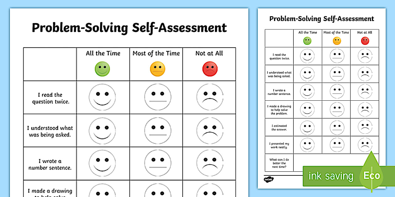 Problem-Solving Self-Assessment Worksheet / Worksheet
