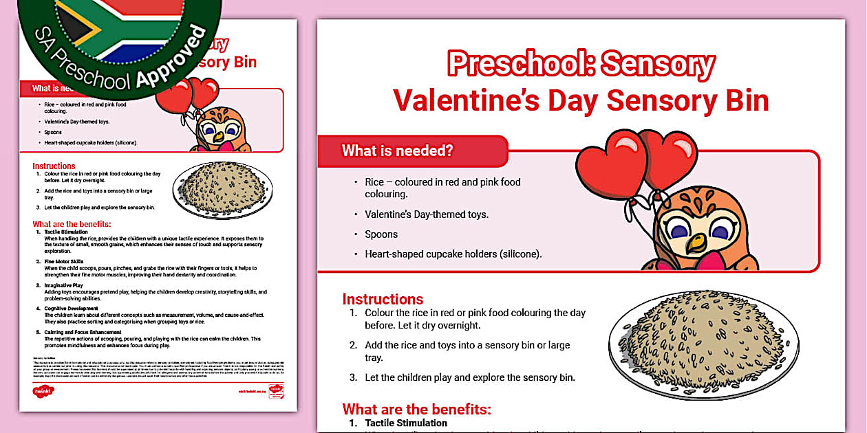 Preschool: Sensory- Valentine's Day- Sensory Bin - Twinkl