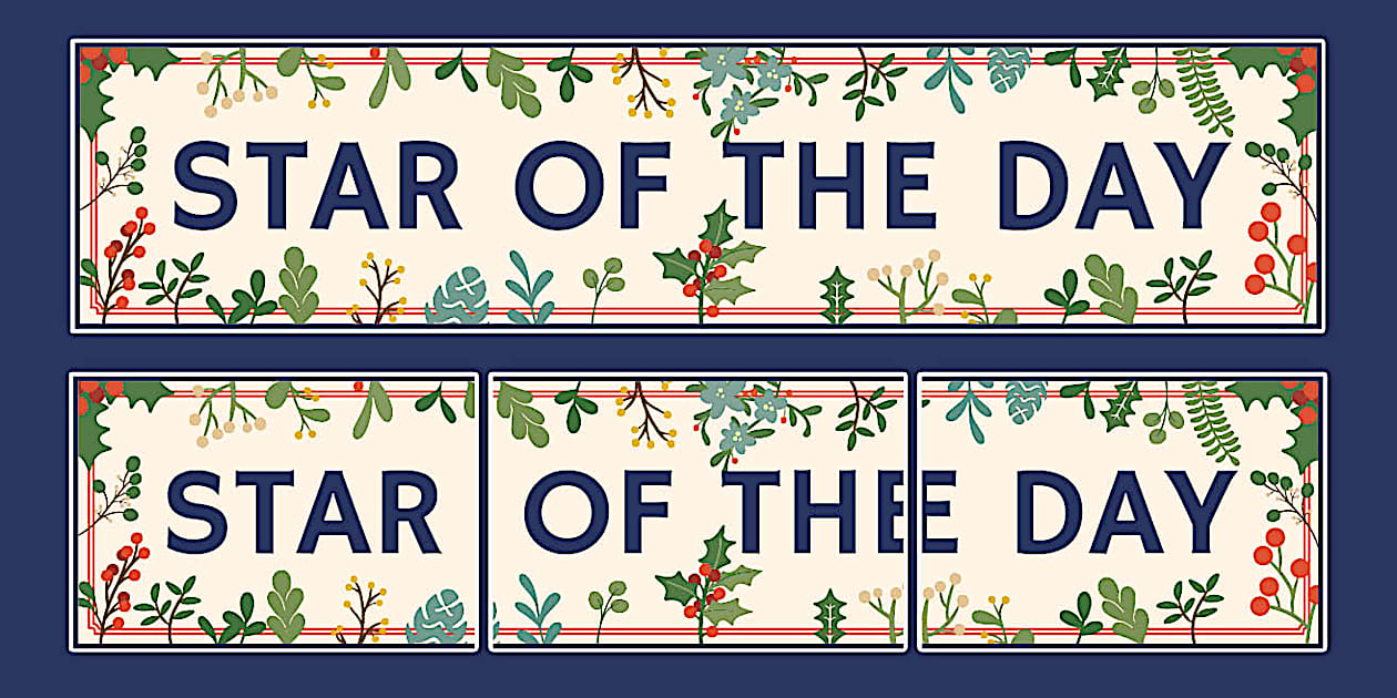 Winter Botanical-Themed Star of the Day Display Banner