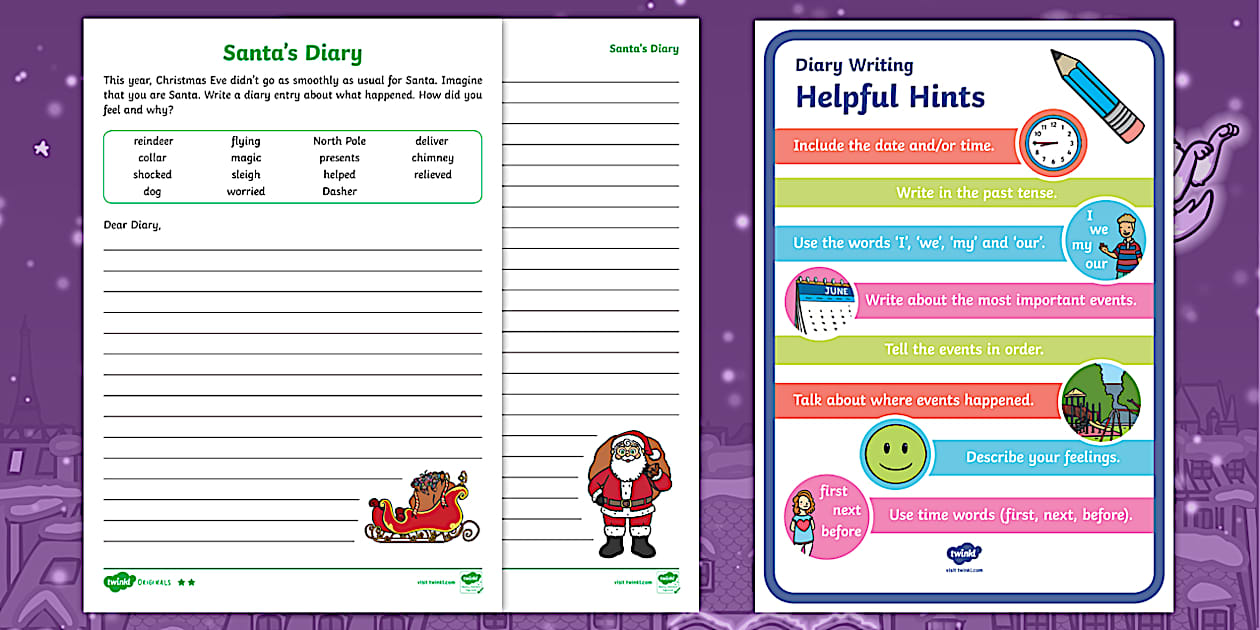 A Christmas Collar: Santa's Diary Writing Resource Pack
