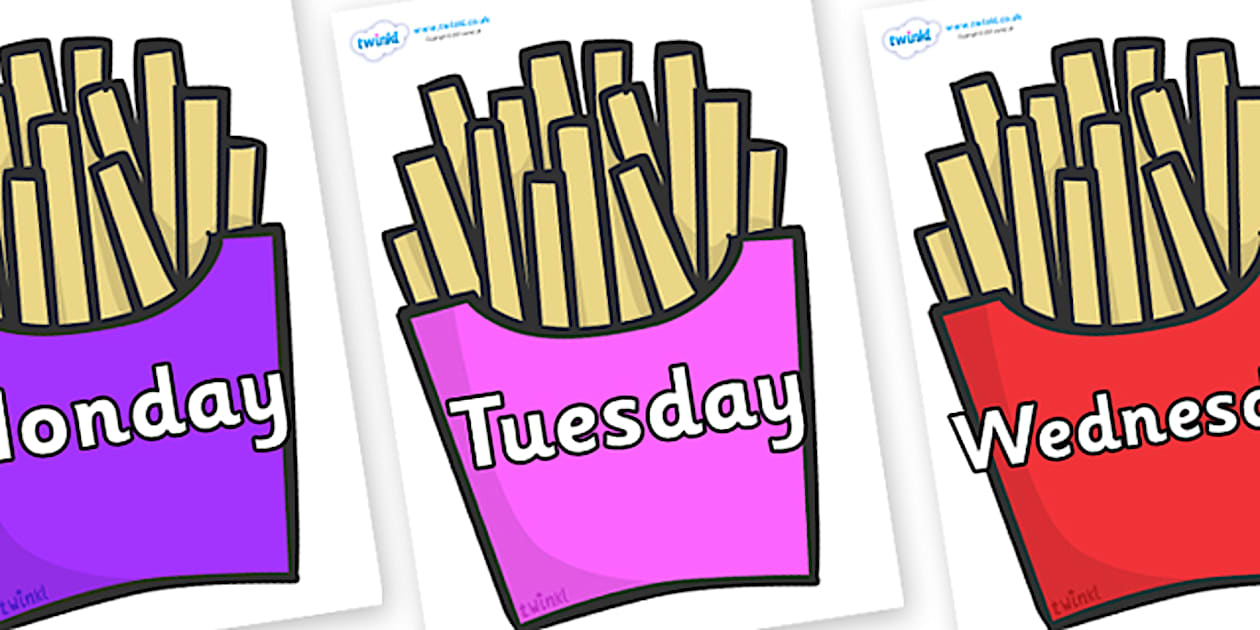 Days of the Week on French Fries (Teacher-Made) - Twinkl