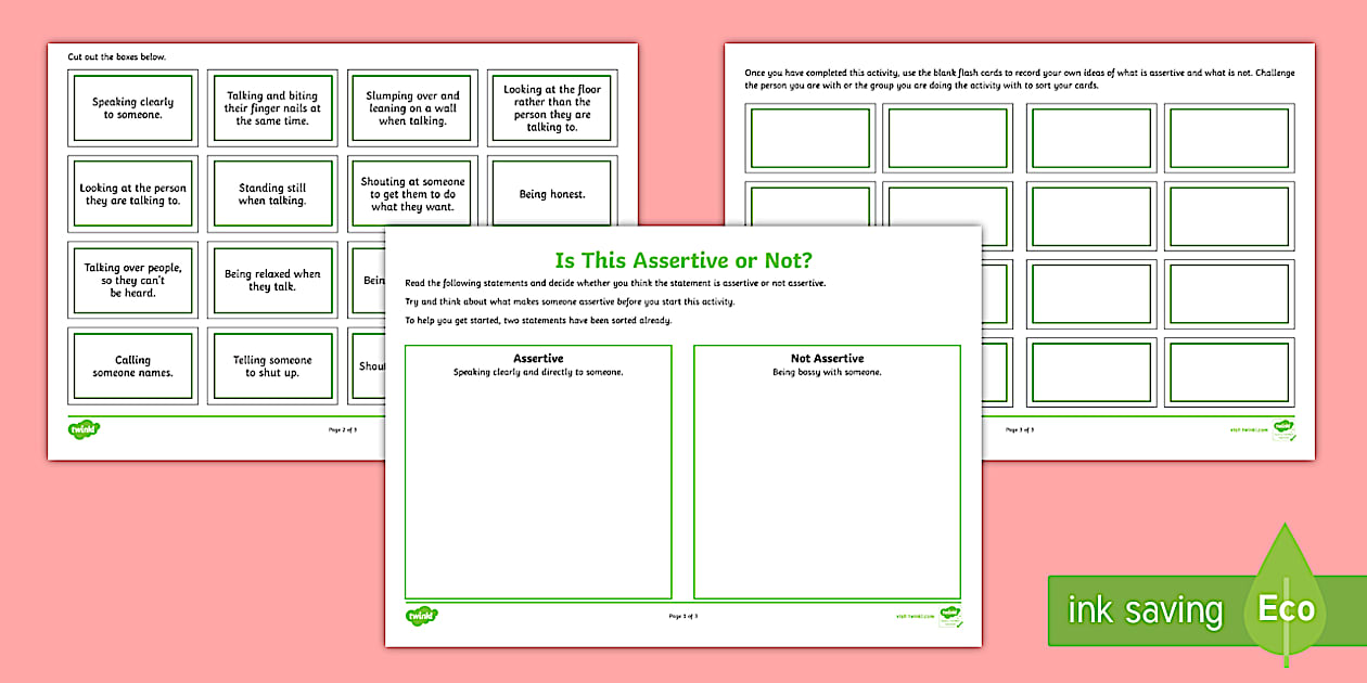 Is This Assertive or Not? Worksheet (teacher made) - Twinkl