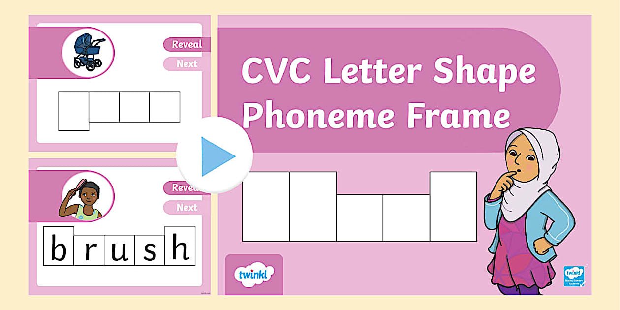 CCVC and CVCC Phoneme Frames PowerPoint - (teacher made)