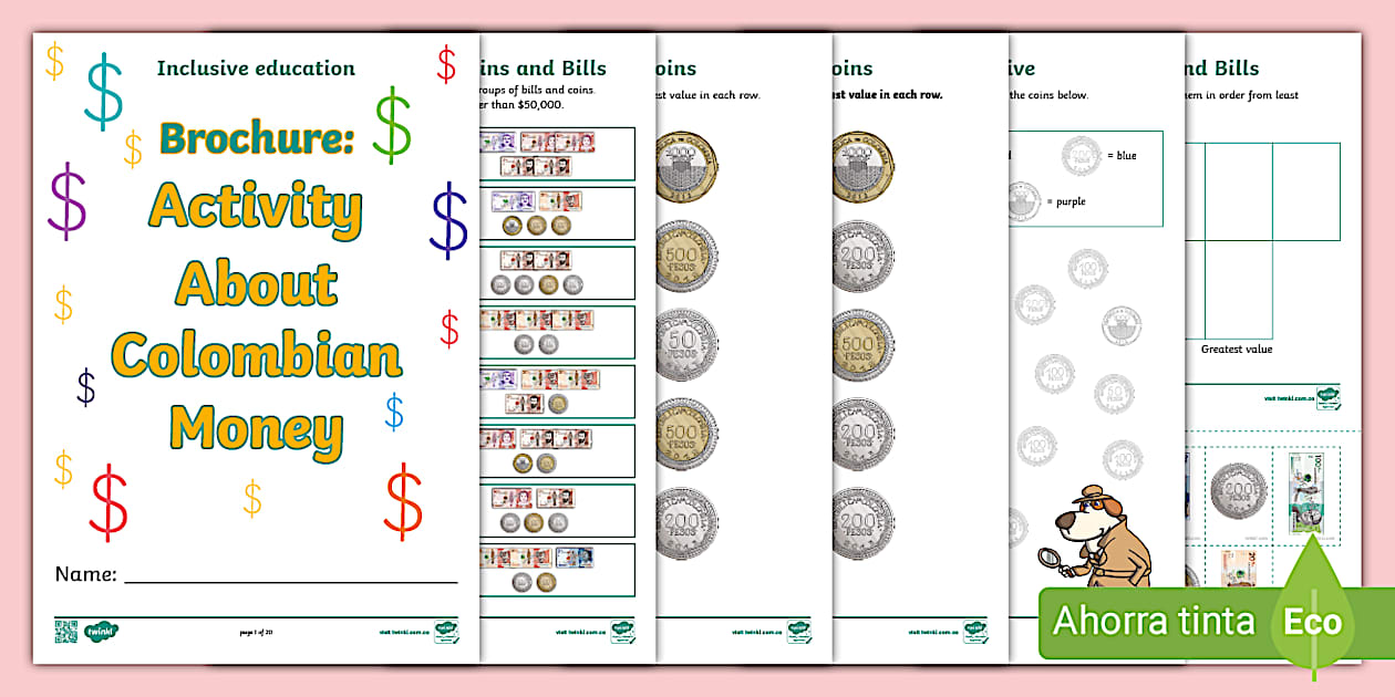 Colombian Coins and Bills for Kids - Twinkl Colombia