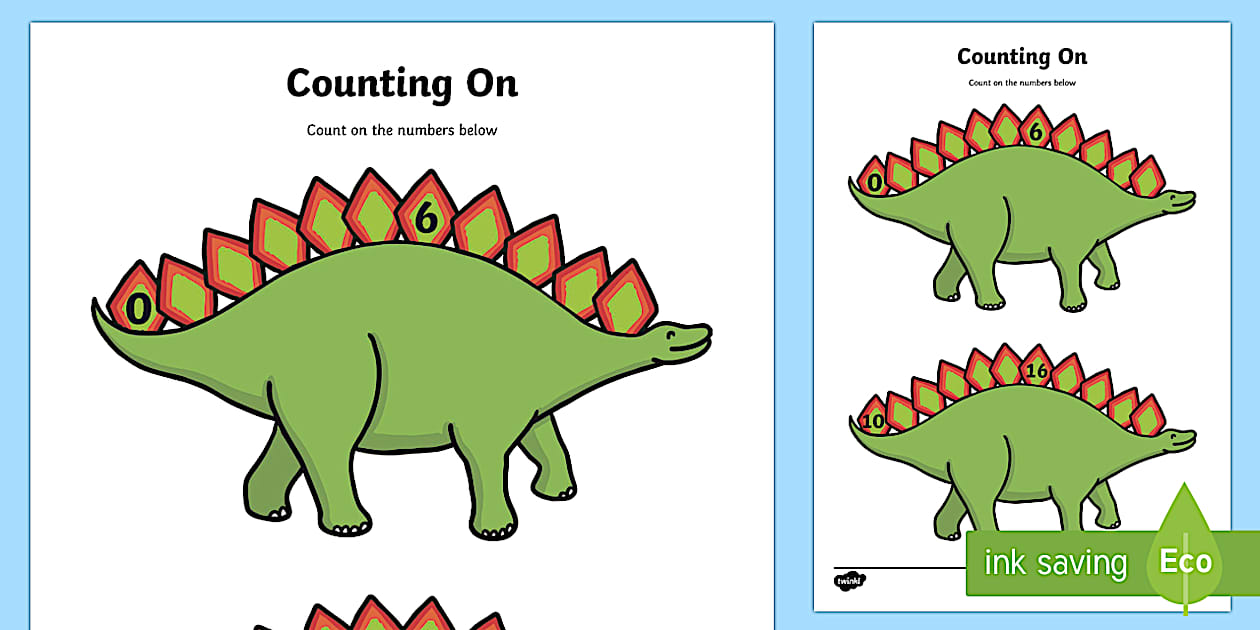 Counting On Worksheets (Dinosaurs) (teacher made) - Twinkl
