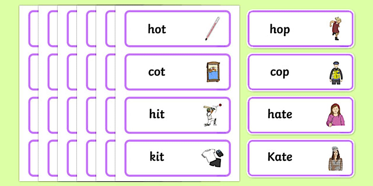 'k' and 'h' Minimal Pair Word Cards (teacher made) - Twinkl
