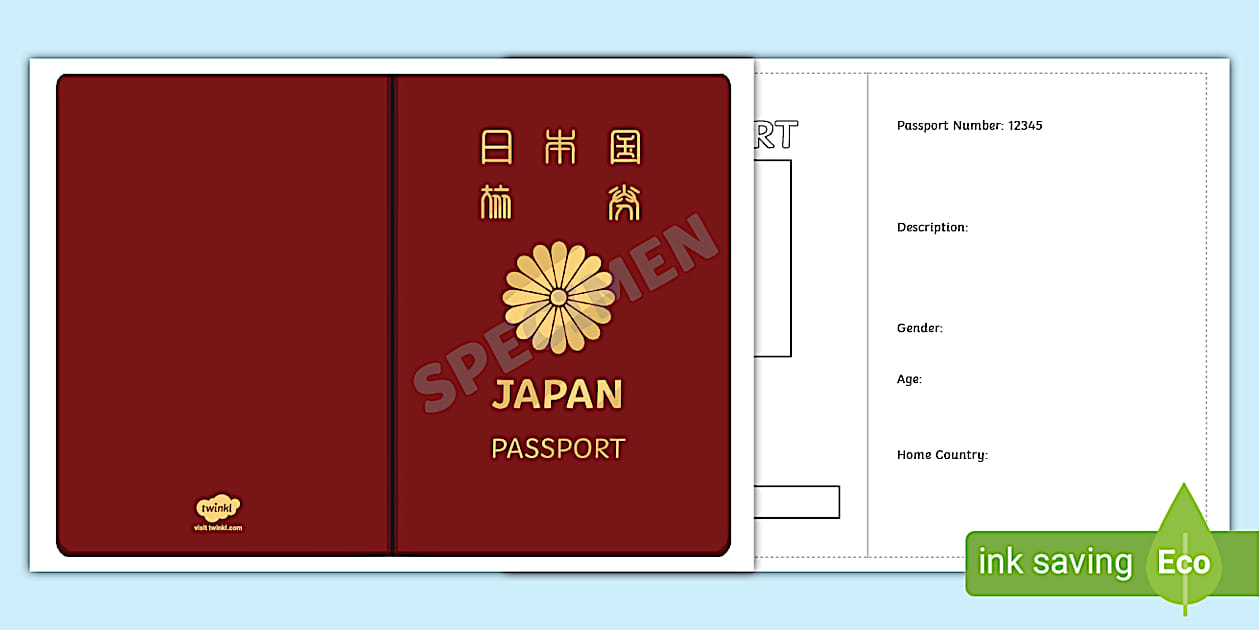 Japan Passport Template (teacher made) - Twinkl