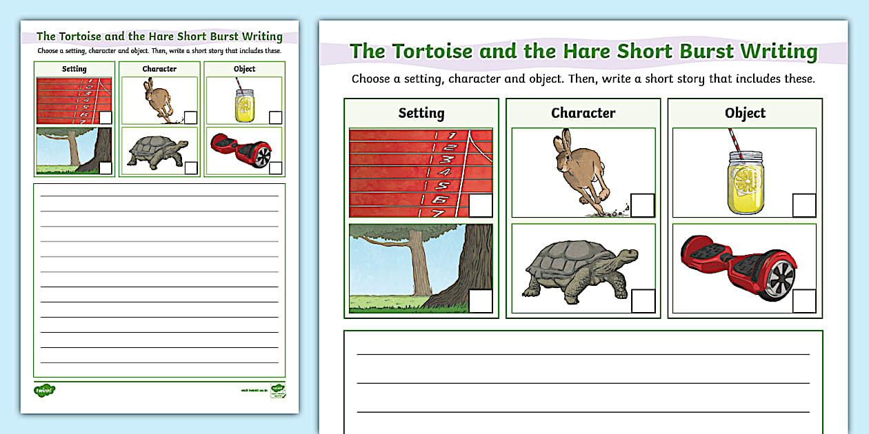 The Tortoise and the Hare Short Burst Writing Template
