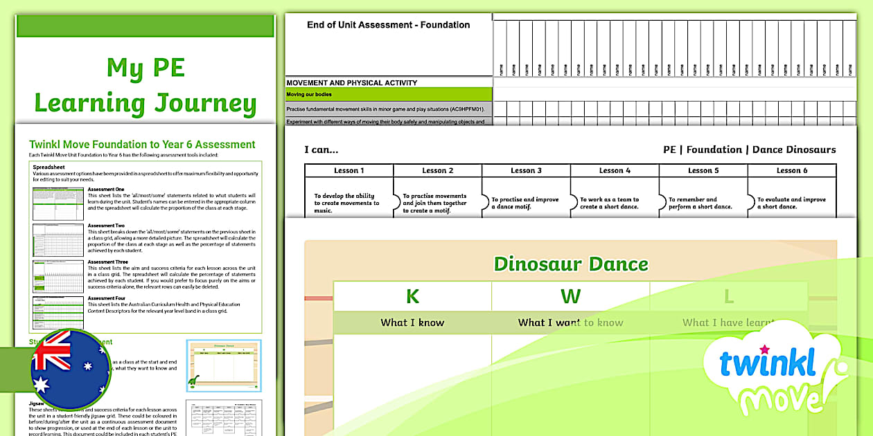 Move PE Foundation Dinosaur Dance: Assessment Pack - Twinkl