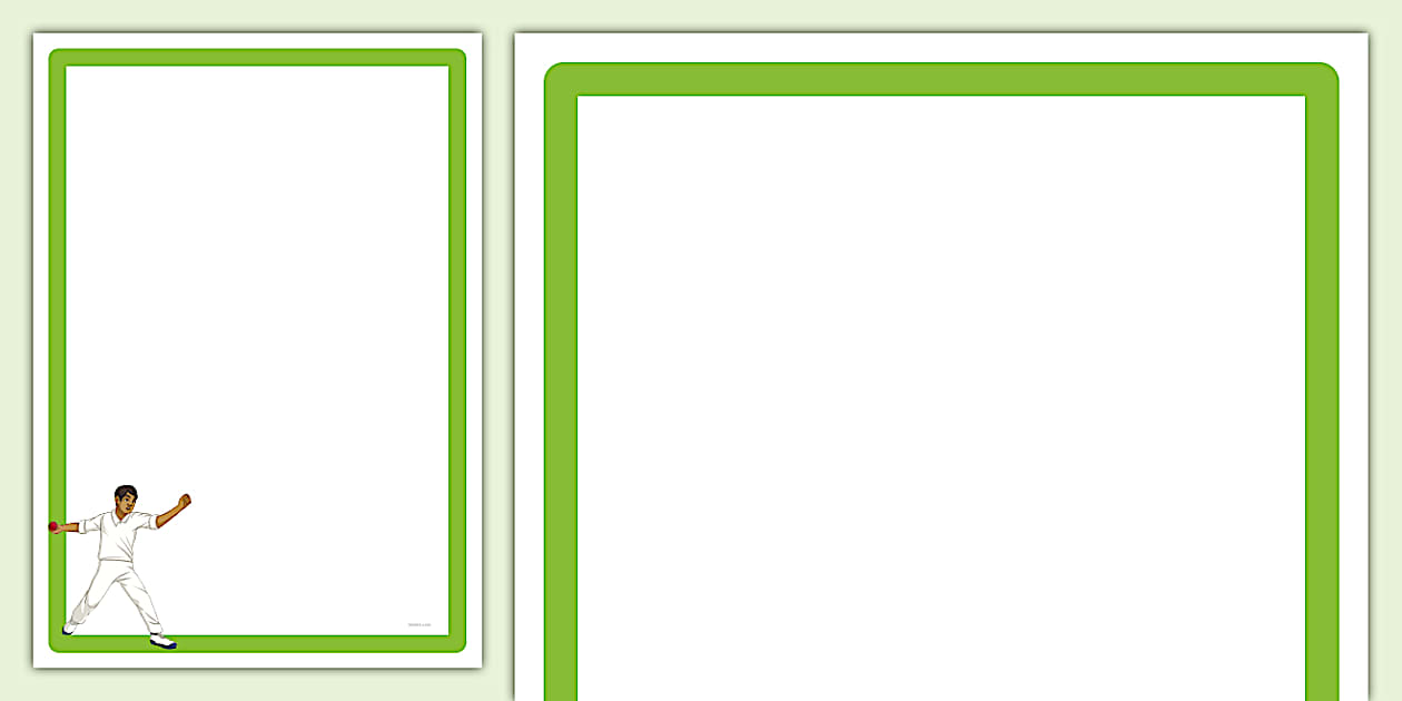Simple Blank Cricket Bowler Page Border | Twinkl - Twinkl