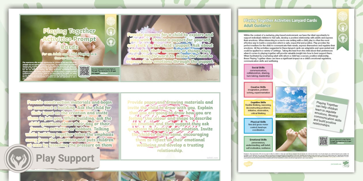 Playing Together Activities Lanyard Cards (Teacher-Made)