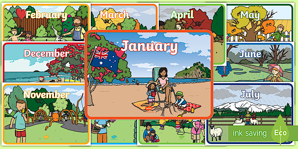 NSW Months of the Year Display Posters (professor feito)