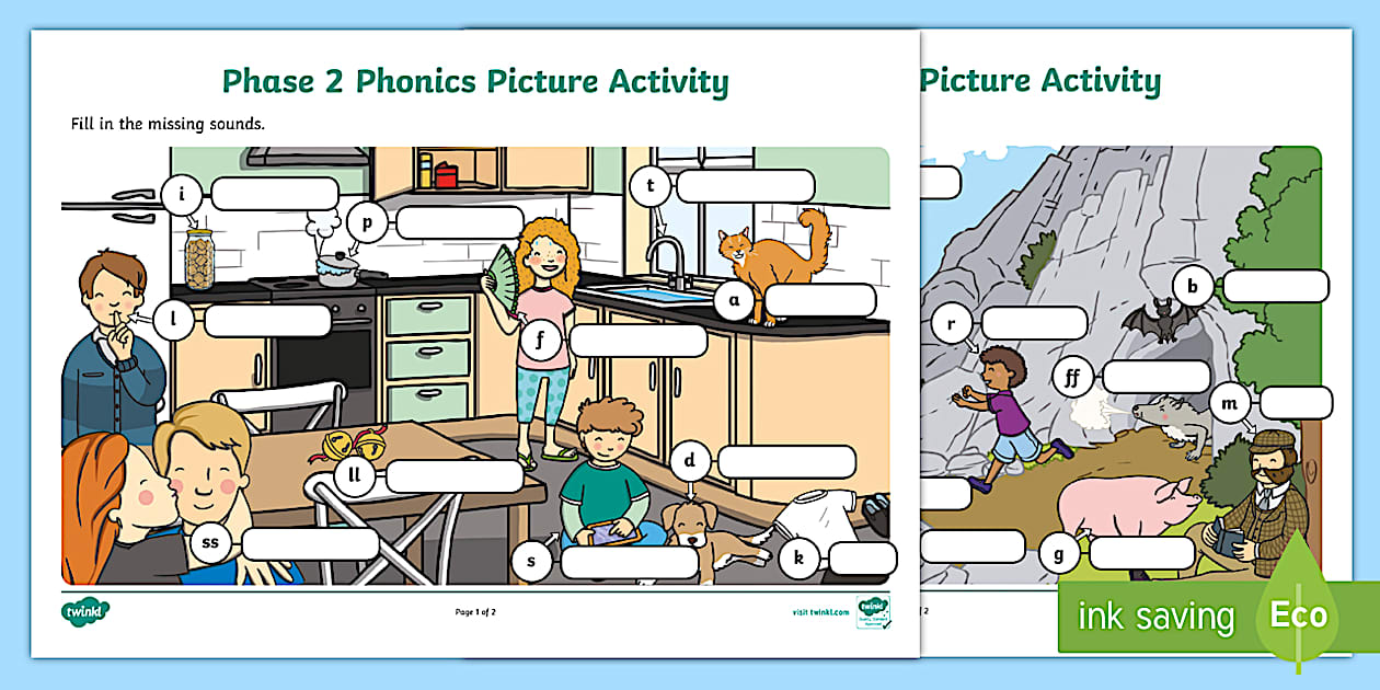 Phase 2 Phonics Picture Worksheets - Twinkl