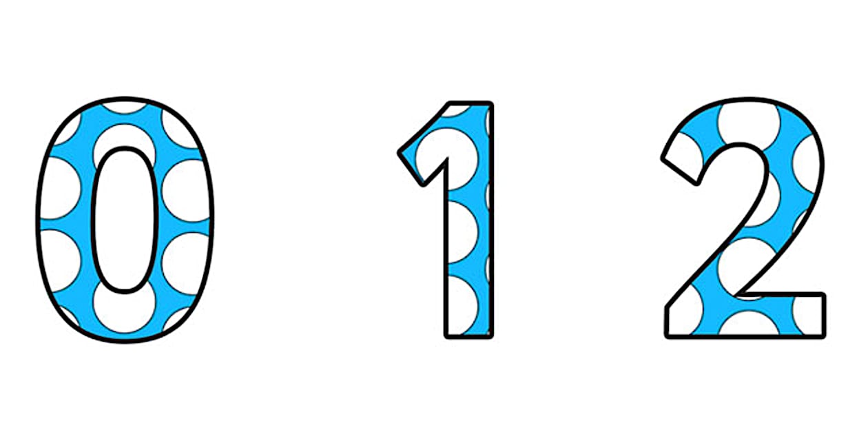 👉 Blue and White Spotted Display Numbers (Small) - Twinkl