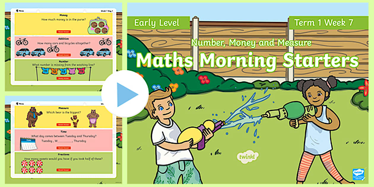 Maths Morning Starters Early Level: Term 1 Week 7 PowerPoint