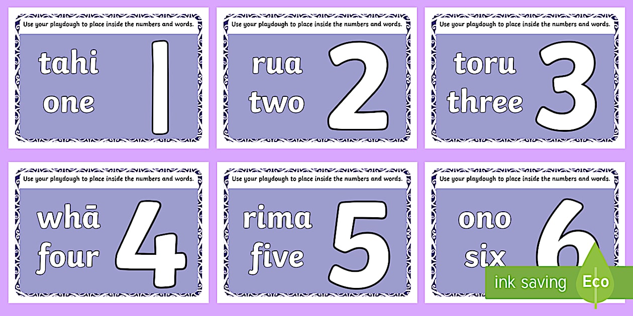 Māori Number Modelling Dough Mats (teacher made) - Twinkl