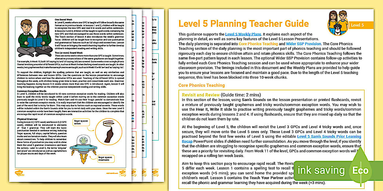 Level 5 Phonics Planning Teacher Guide (teacher made)