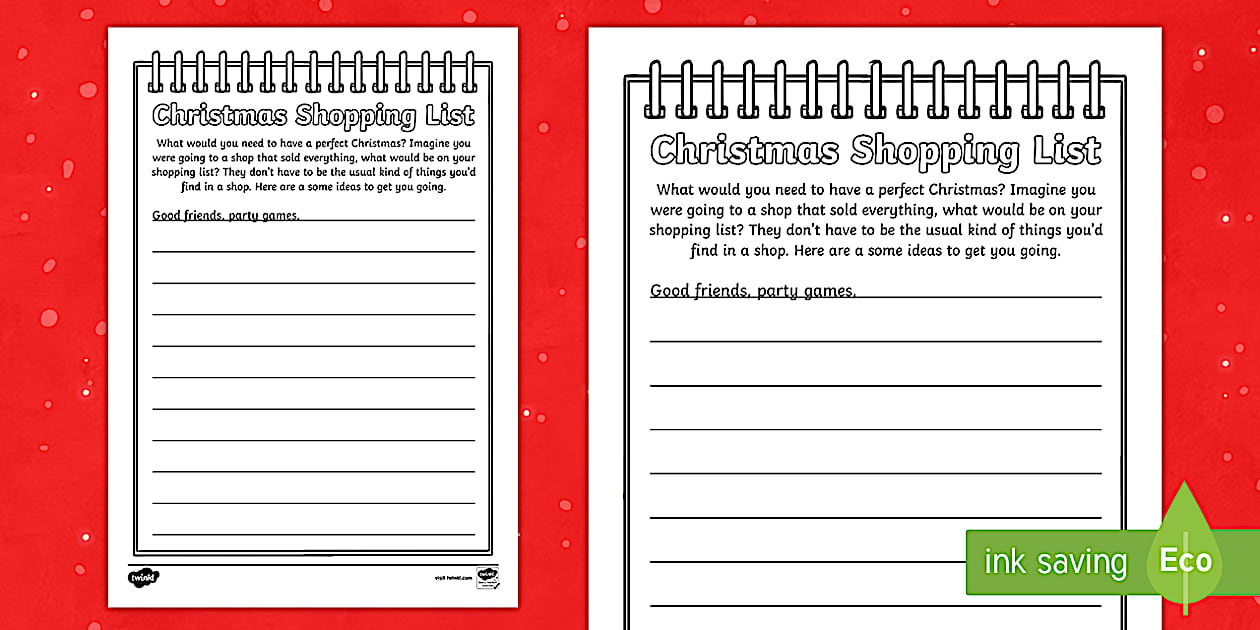 KS1 Christmas Shopping List Activity (teacher made) - Twinkl