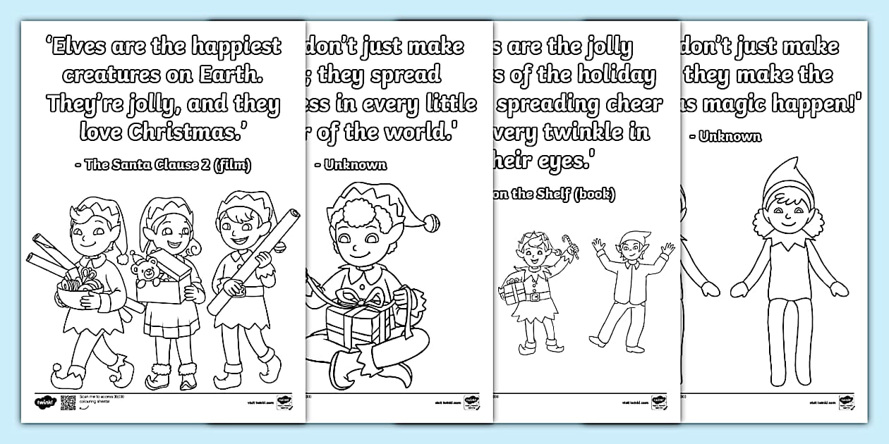 Elf Quotes Colouring Pack (teacher made) - Twinkl
