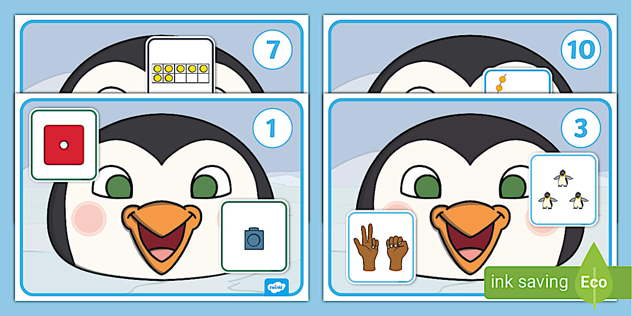 👉 Perfect Penguins 1 to 10 Sorting Maths Activity