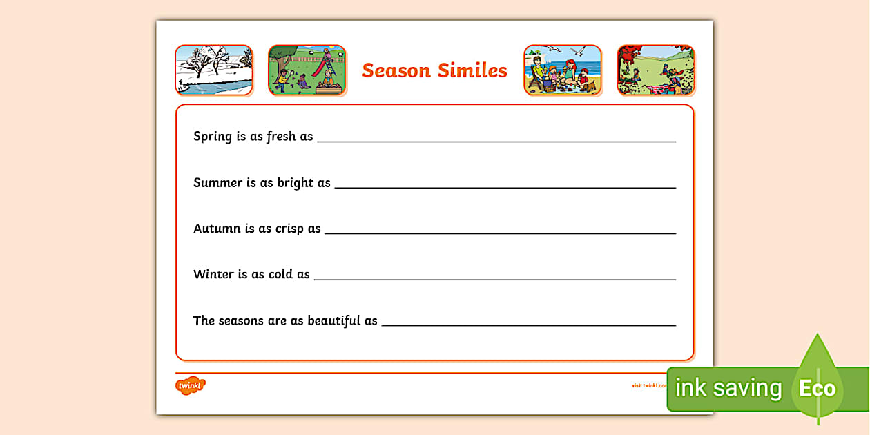 Season Similes Poem Template (creat de profesori) - Twinkl