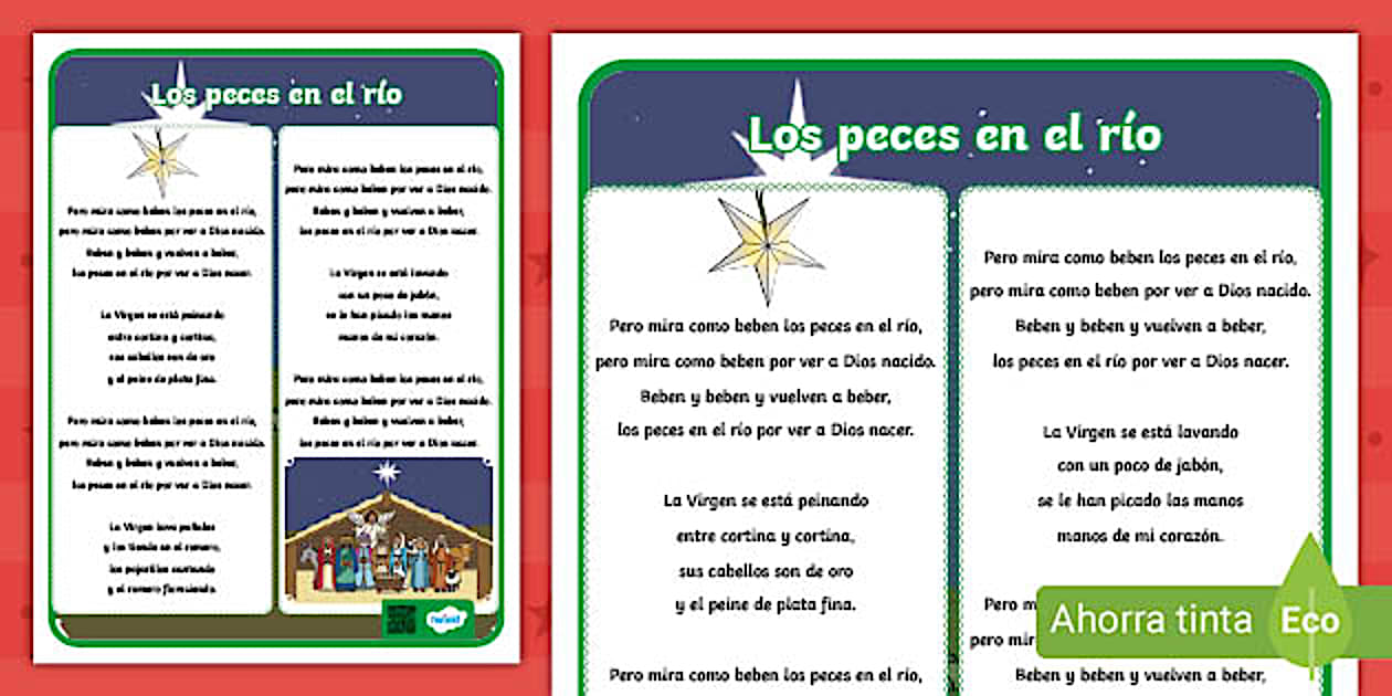Villancico: Los peces en el río (teacher made) - Twinkl