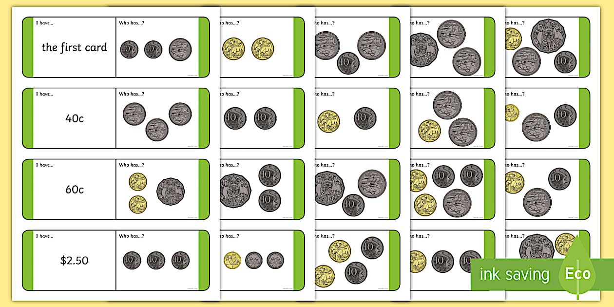 SA Australian Money Coins Loop Cards (teacher made) - Twinkl