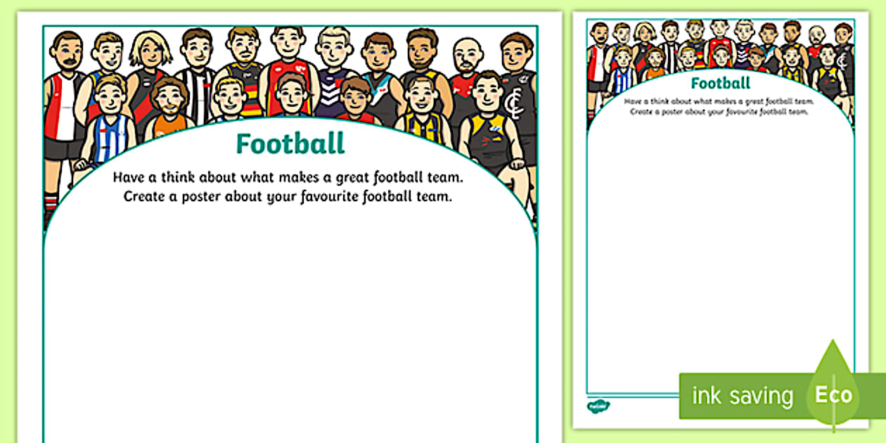 Football Team Poster Design Worksheet (Teacher-Made)