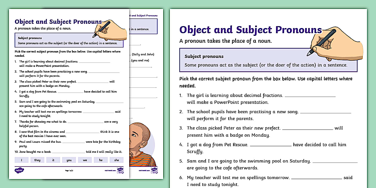 10 Sentences with Object Pronouns and Subject Pronouns