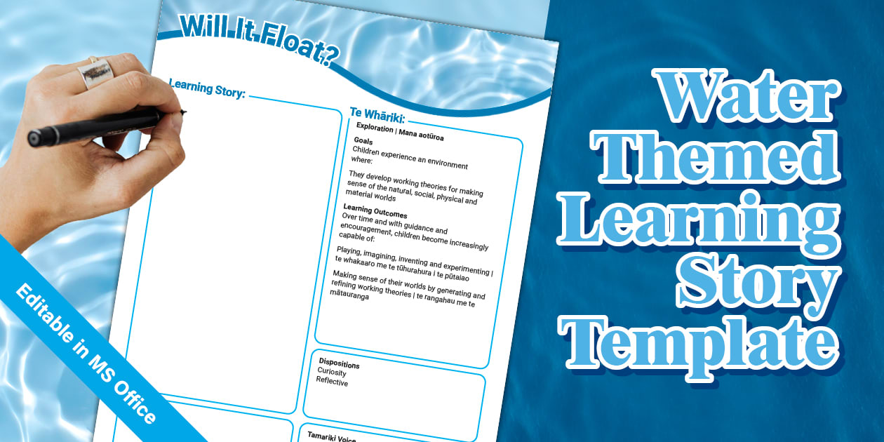 Water Themed Learning Story Template