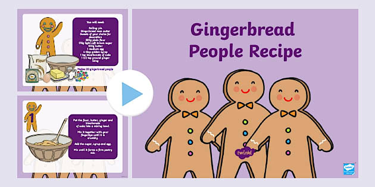 Gingerbread People Recipe PowerPoint (teacher made)