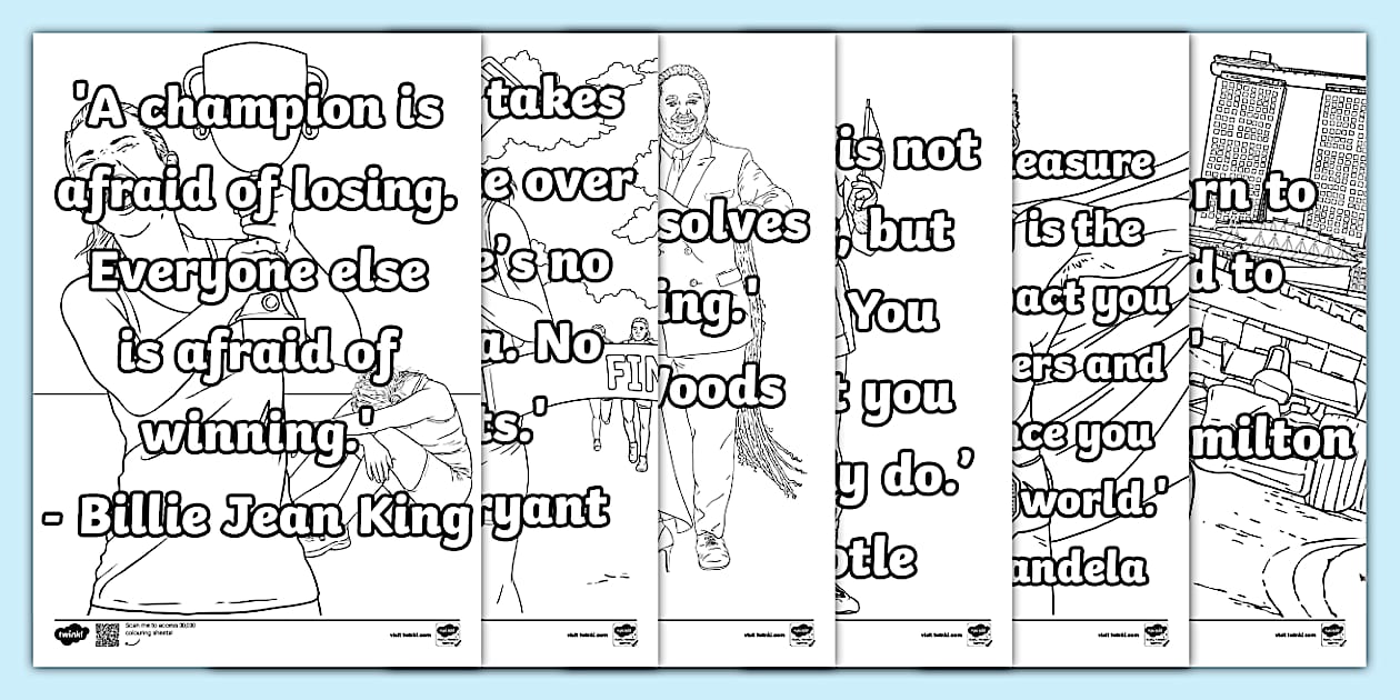 Quotes about Winning Colouring Pages Pack (teacher made)