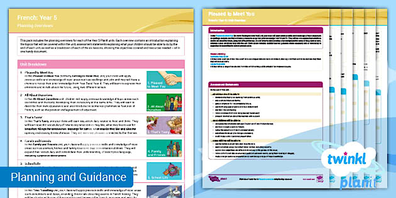 👉 French: Year 5 Planning Overviews