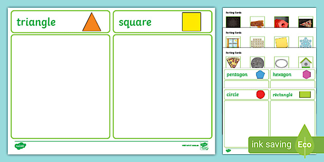 2D Shape Sorting (l'enseignant a fait) - Twinkl