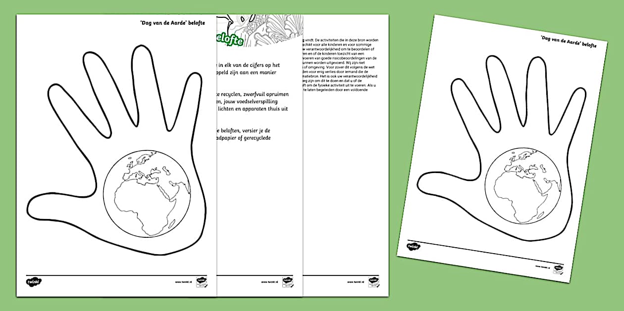 Dag van de Aarde: Belofte activiteit (Teacher-Made) - Twinkl