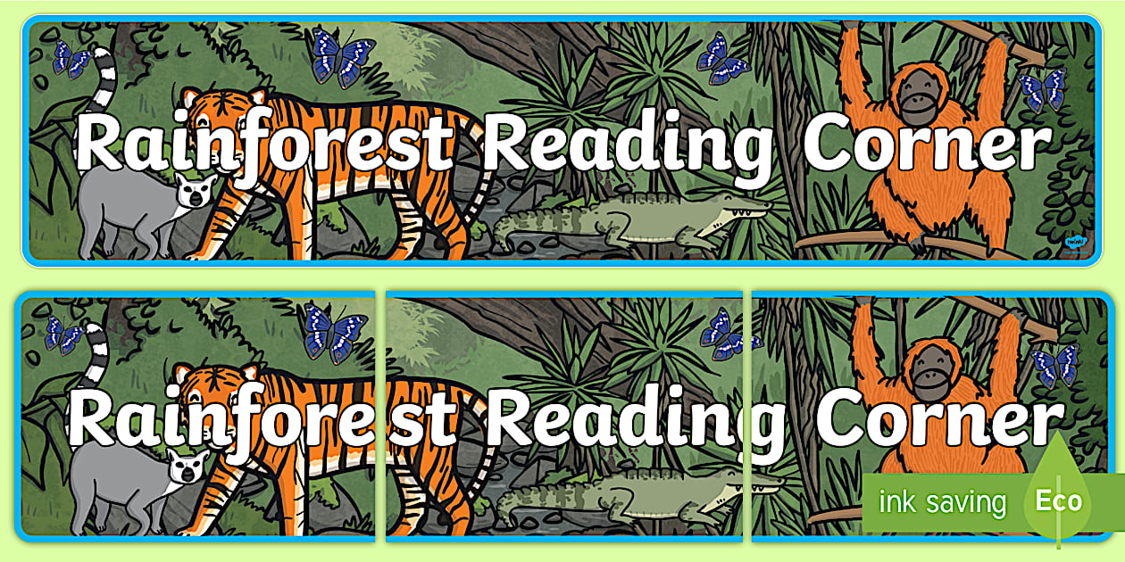 Rainforest-Themed Reading Corner Display Banner - Twinkl