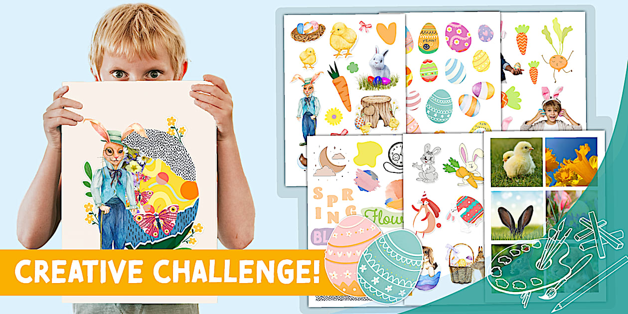 Easter Themed Collage Pack and Creative Challenge Activity