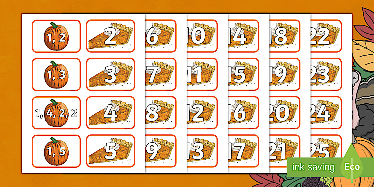Pumpkin Pie Math Cards Matching Game for Kids | Twinkl USA