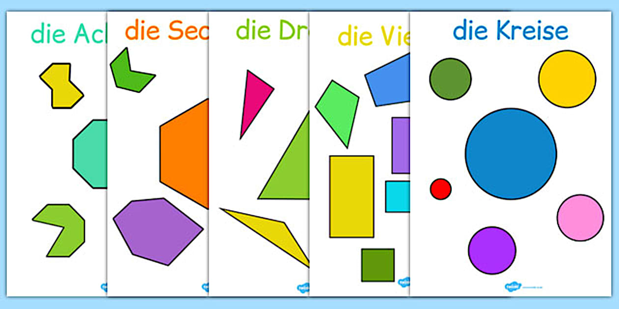 2D Regular and Irregular Shape Posters German (teacher made)
