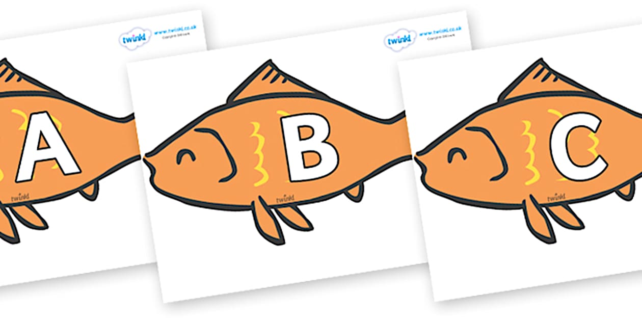 A-Z Alphabet on Goldfish (teacher made) - Twinkl