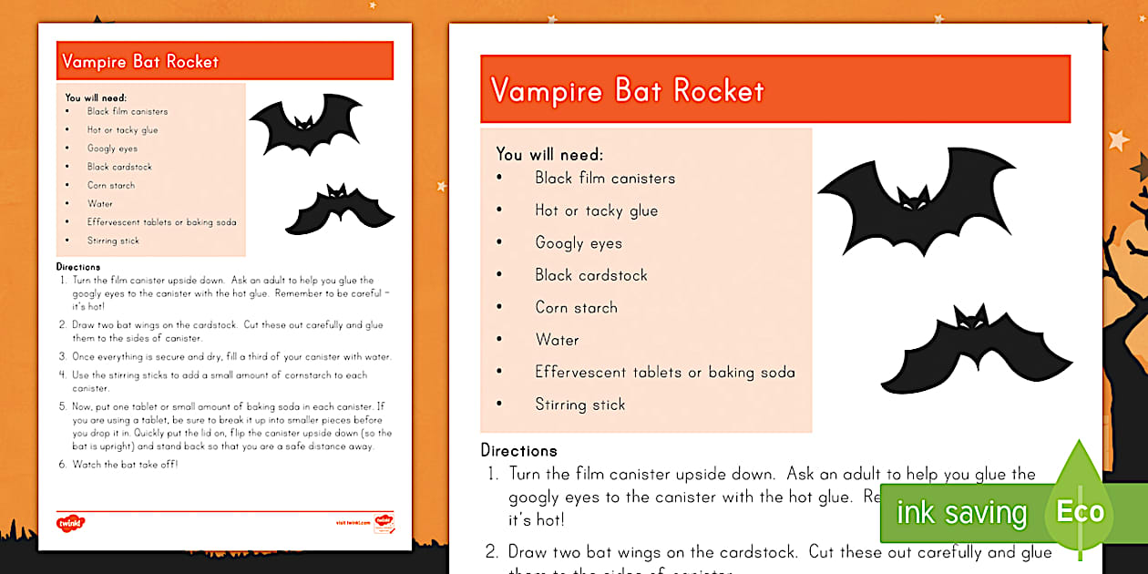Halloween Bat Rocket Science Activity for Kids | Twinkl USA