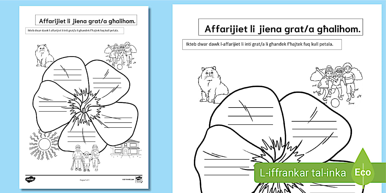 Fjura ta' Gratitudni (teacher made) - Twinkl