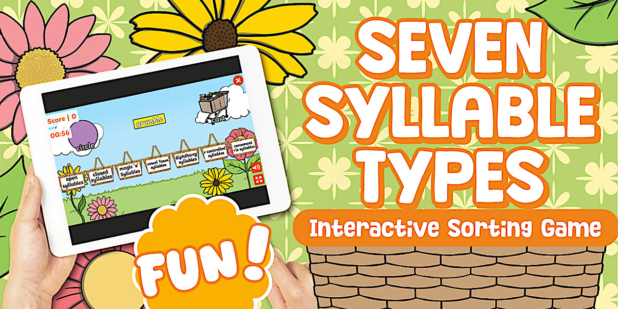 Seven Syllable Types Interactive Sorting Game ∣ F-2 Literacy