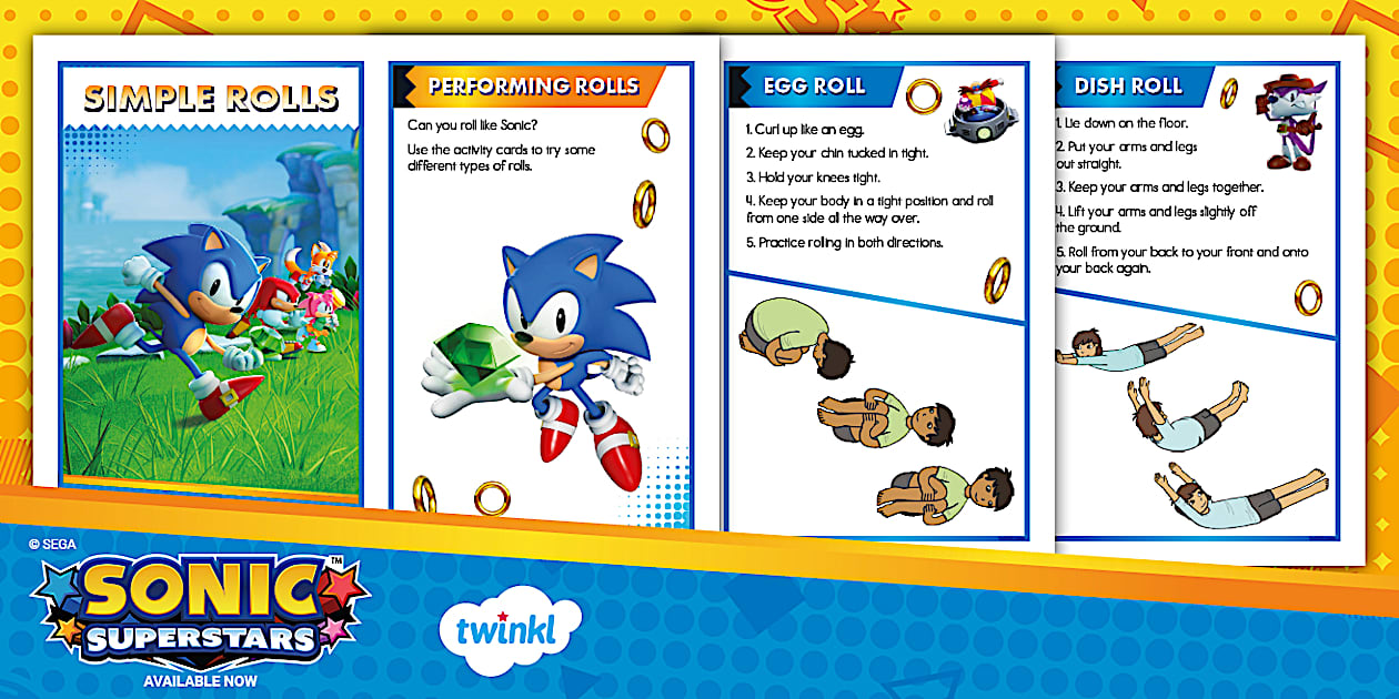 FREE! - Sonic: Simple Rolls for PE Activity Cards - Twinkl
